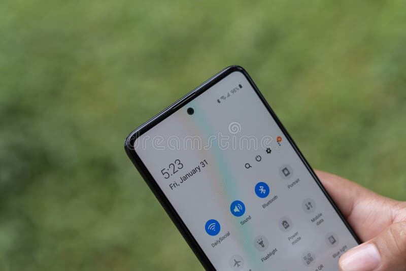Quick Settings Panel on Samsung Galaxy A51 Editorial Stock Image ...
