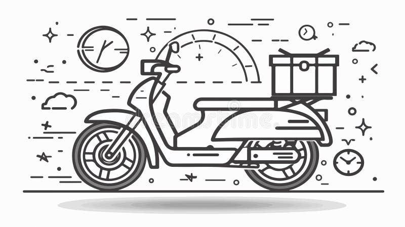 Quick Shipping Motorcycle Delivery with Clock for Time Management Stock ...