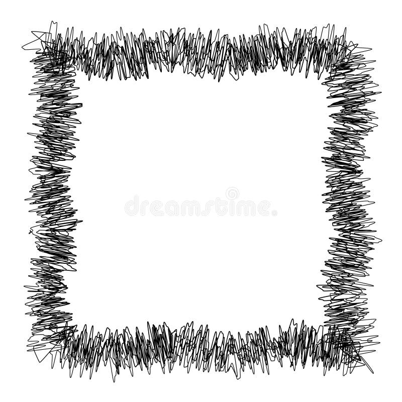 Quick Sketch Border. Hand Drawn Square Frame. Vector Borders Grunge ...