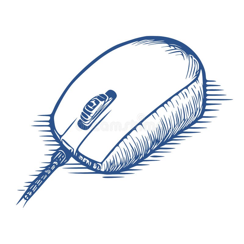 Quick Sketch of a Computer Mouse in Doodle Style Stock Vector ...