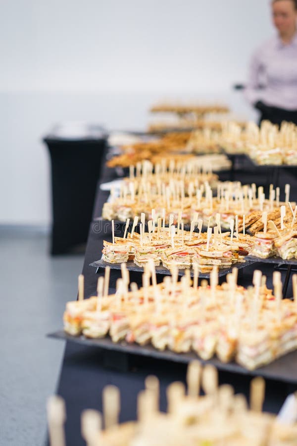 Quick Snacks, Canapes, Mini Sandwiches with Ham, Tuna, Vegetables and ...