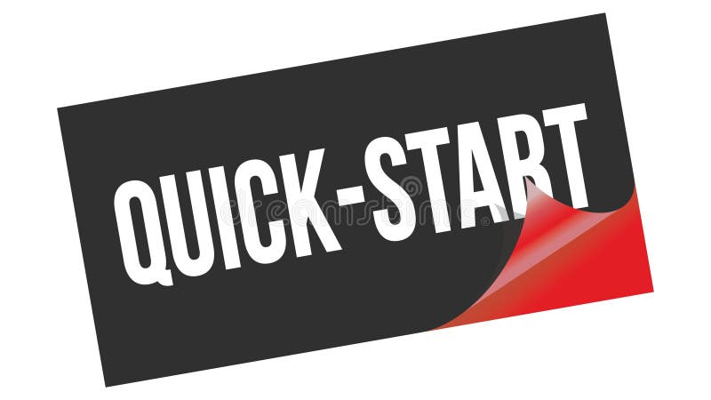 QUICK-START Text on Black Red Sticker Stamp Stock Illustration ...