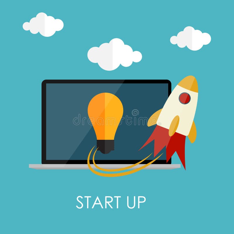 Quick Start Up Flat Concept Vector Illustration Stock Vector ...