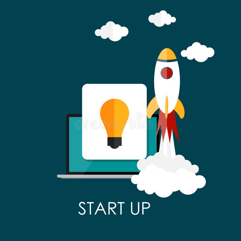 Quick Start Up Flat Concept Vector Illustration Stock Vector ...