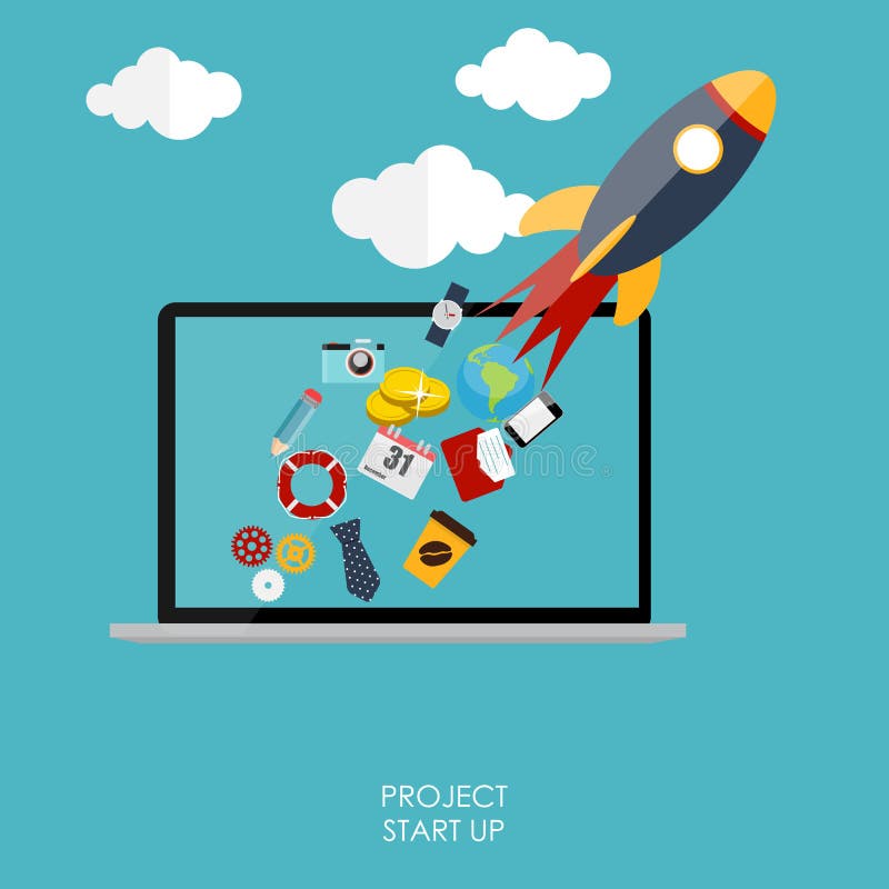 Quick Start Up Flat Concept Vector Illustration Stock Vector ...