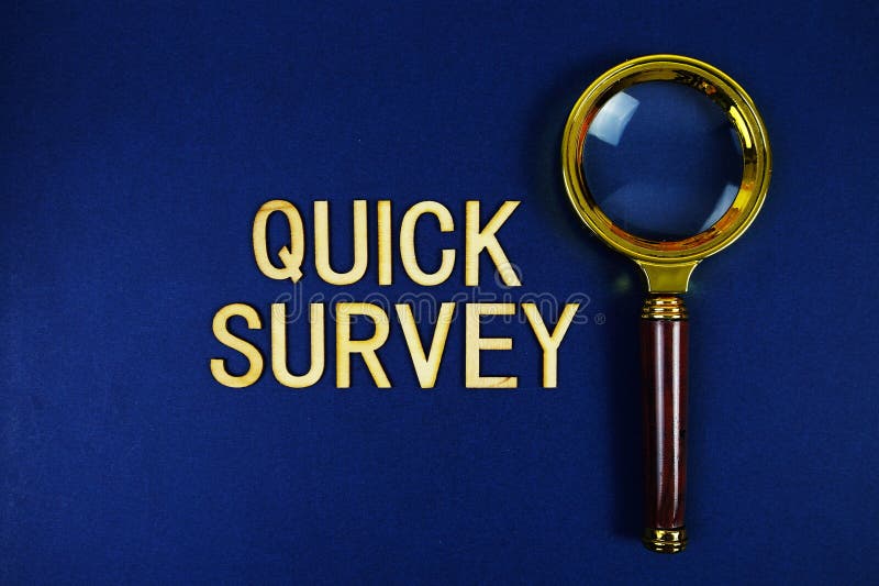 Quick Survey Alphabet Letters Magnifying Glass Navy Blue Background ...