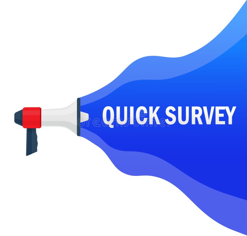 Quick Survey. Badge with Megaphone Icon Stock Vector - Illustration of ...
