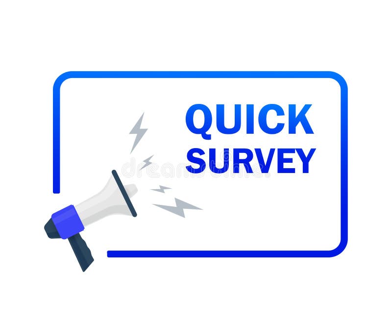 Quick Survey. Badge with Megaphone Icon Stock Vector - Illustration of ...