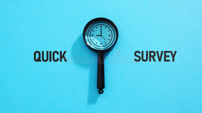 Quick Survey is Shown Using the Text and Picture of Clock Stock Photo ...