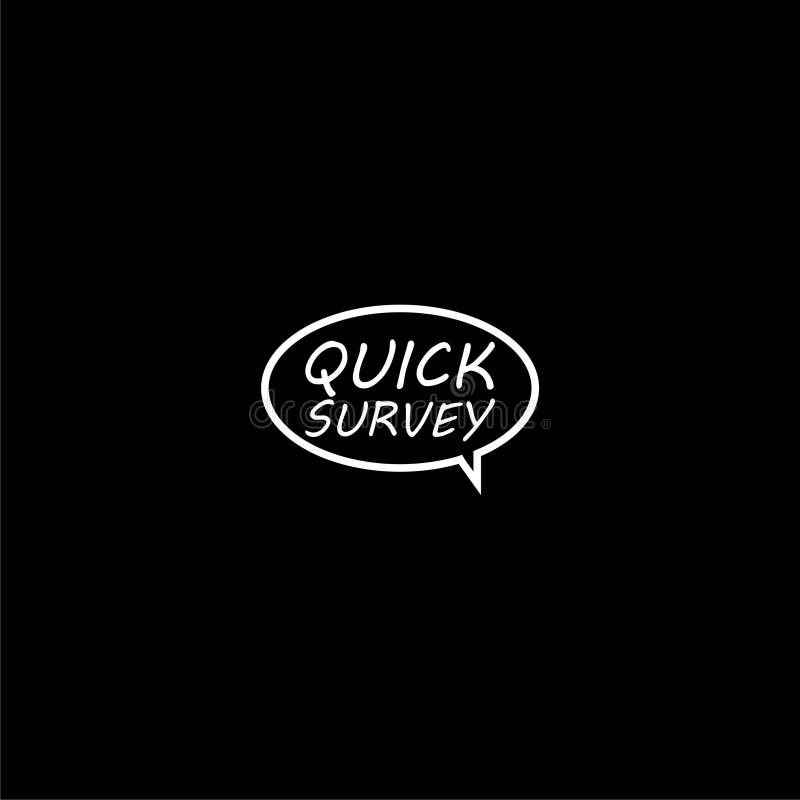 Quick Survey Speech Bubble Icon Isolated on Dark Background Stock ...