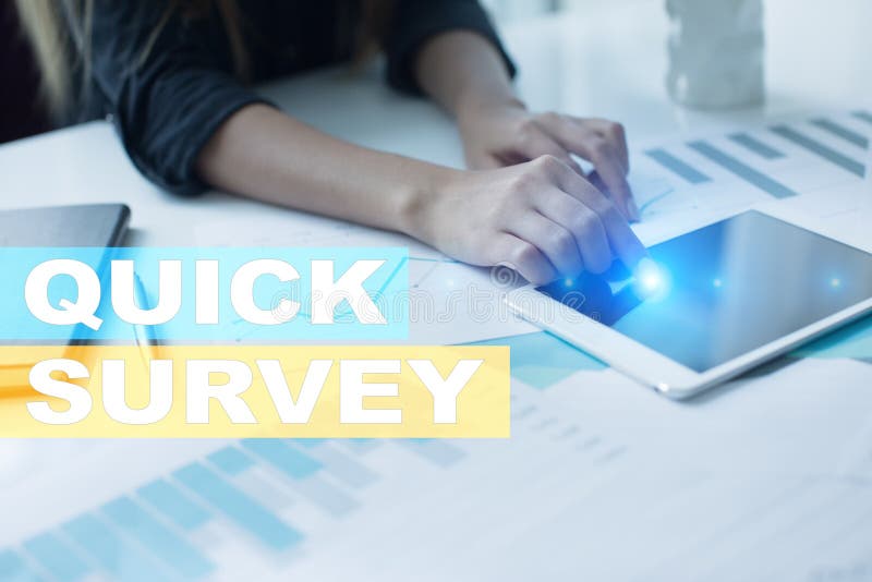 Quick Survey Text on Virtual Screen. Feedback and Customers ...