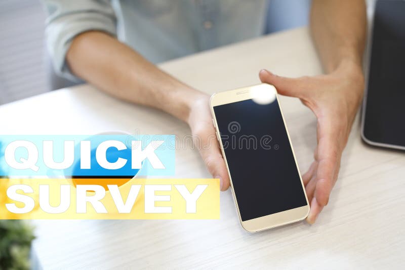 Quick Survey Text on Virtual Screen. Feedback and Customers ...