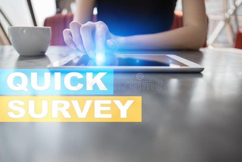 Quick Survey Text on Virtual Screen. Feedback and Customers ...