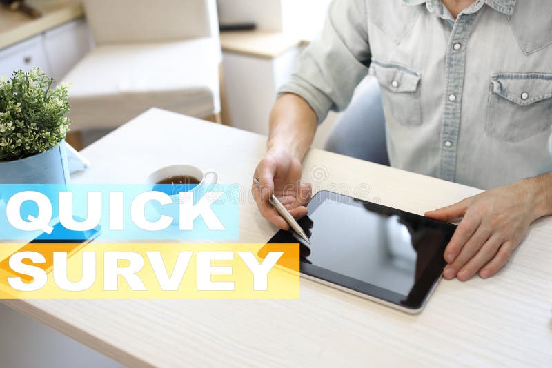 Quick Survey Text on Virtual Screen. Feedback and Customers ...