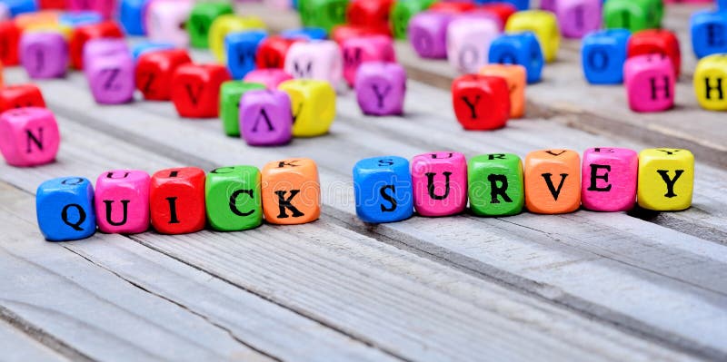 QUICK SURVEY Text Written on a Notebook with Keyboard, Chart,and ...