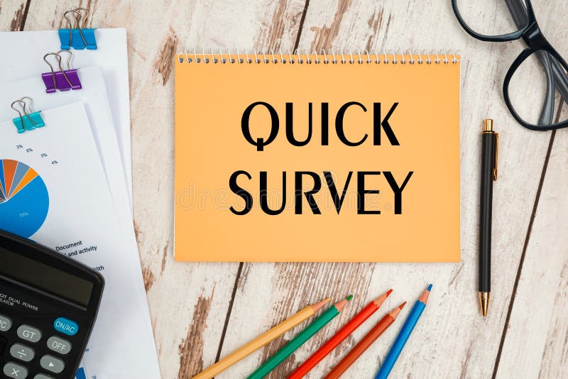 QUICK SURVEY is Written on a Notepad on an Office Desk Stock Image ...