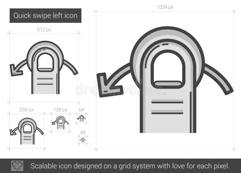 Quick Swipe Left Line Icon. Stock Vector - Illustration of graphic ...