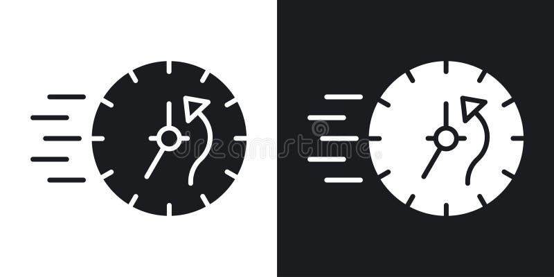 Quick Thin Line Vector Icon Set Stock Illustration - Illustration of ...