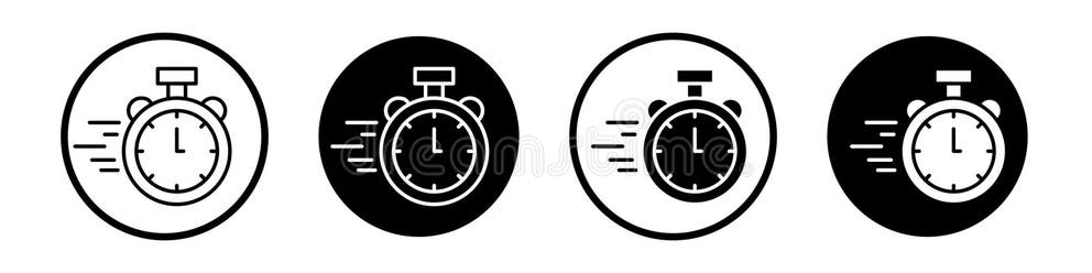 Quick Thin Line Vector Icon Set Stock Vector - Illustration of clock ...