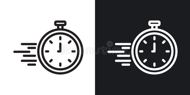 Quick Thin Line Vector Icon Set Stock Vector - Illustration of fast ...