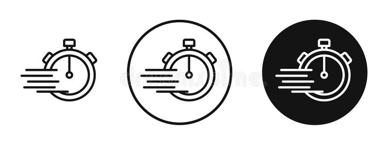 Quick Thin Line Vector Icon Set Stock Vector - Illustration of stop ...