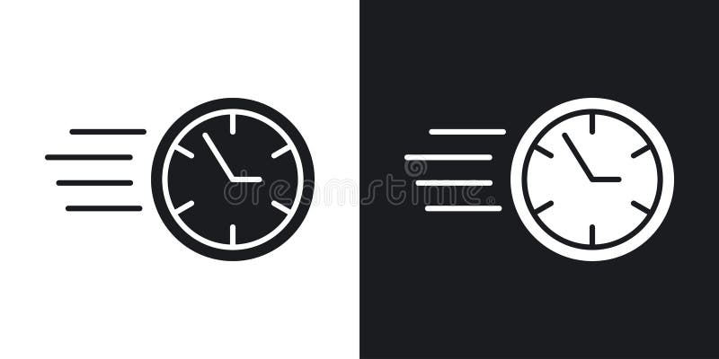 Quick Thin Line Vector Icon Set Stock Vector - Illustration of hour ...