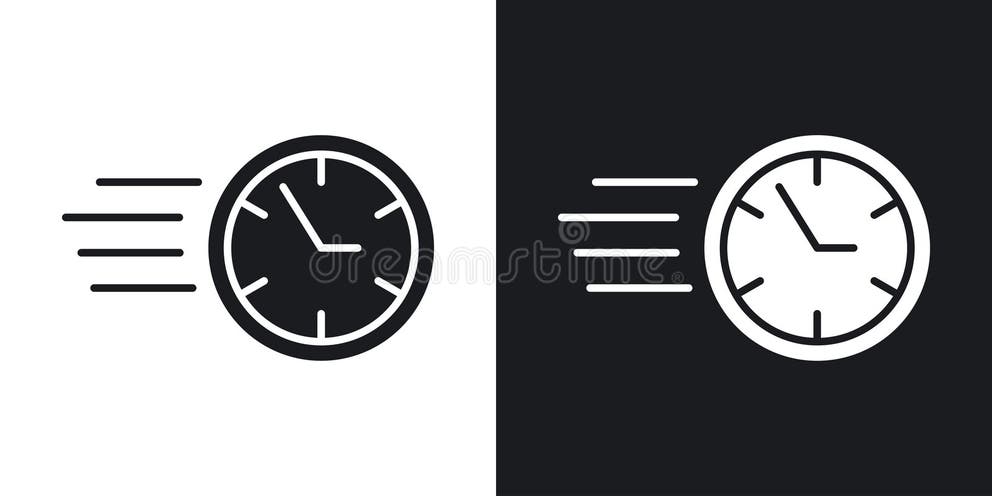 Quick Thin Line Vector Icon Set Stock Vector - Illustration of hour ...