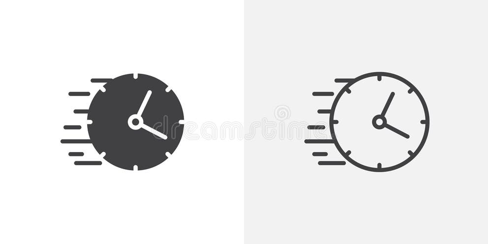 Quick Thin Line Vector Icon Set Stock Vector - Illustration of speed ...