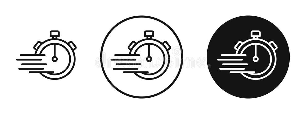 Quick Thin Line Vector Icon Set Stock Vector - Illustration of speed ...