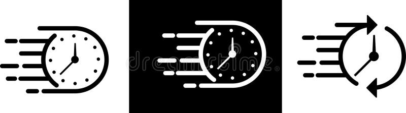 Quick Time or Deadline Icon Set in Line Style, Timers, Express Service ...