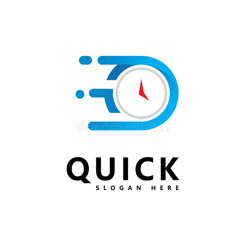 Quick Time Logo Vector Template Stock Vector - Illustration of flat ...