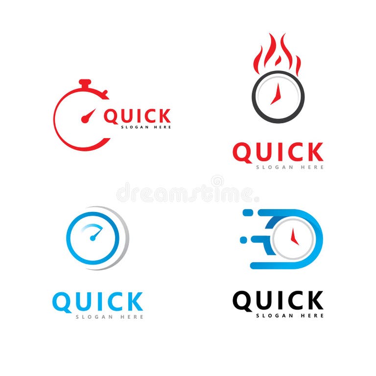 Quick Time Logo Vector Template Stock Vector - Illustration of clock ...