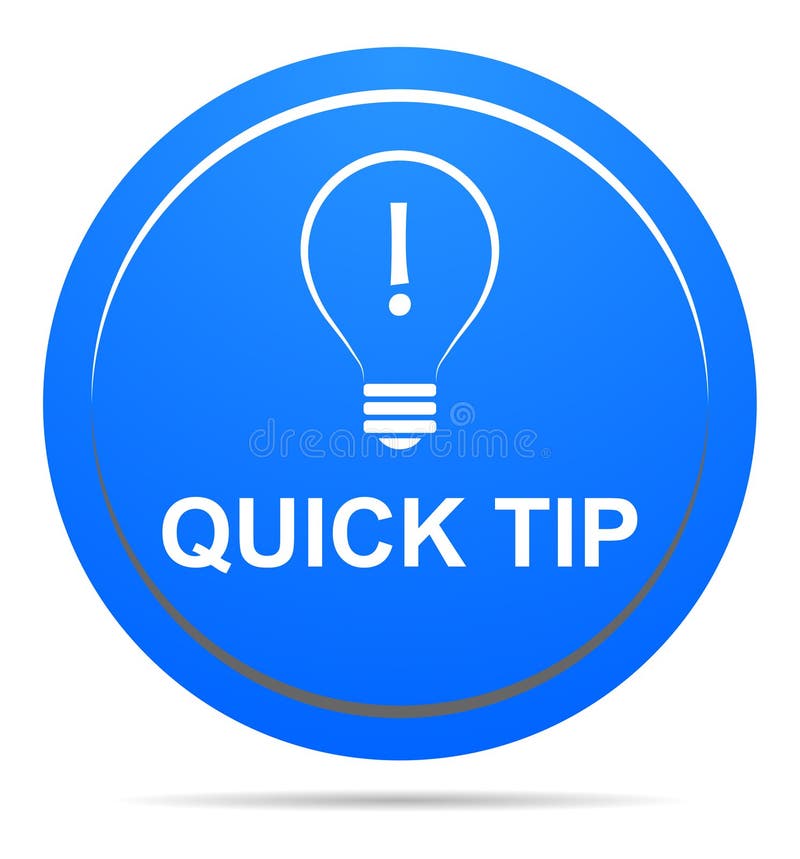 Quick Tip Blue Button Help and Suggestion Concept Stock Vector ...