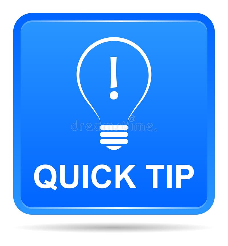 Quick Tip Blue Button Help and Suggestion Concept Stock Vector ...