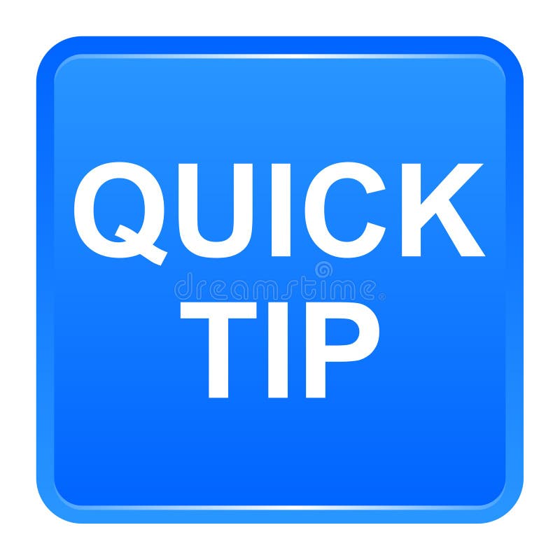 Quick Tip Blue Button Help And Suggestion Concept Stock Vector ...