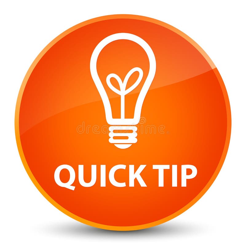 Quick Tip (bulb Icon) Elegant Orange Round Button Stock Illustration ...