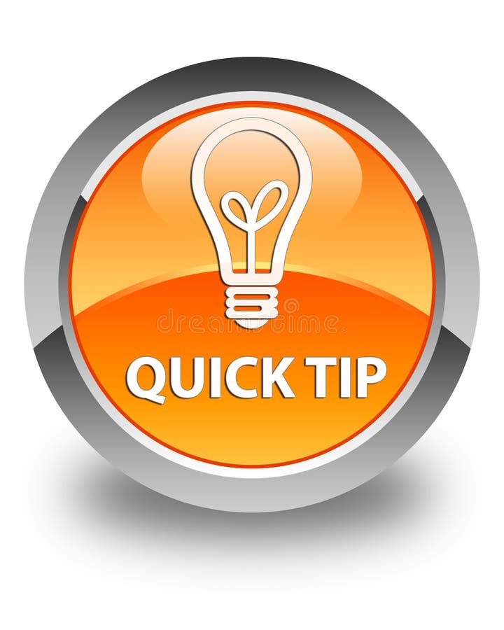 Quick Tip (bulb Icon) Glossy Orange Round Button Stock Illustration ...