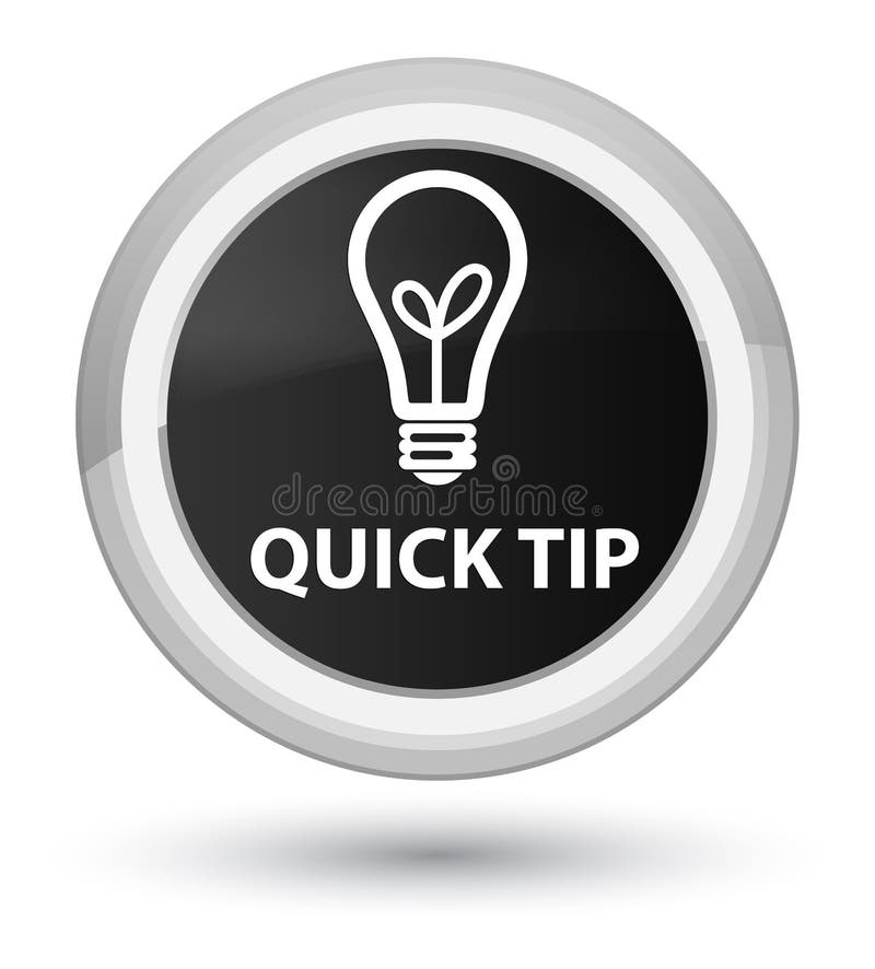 Quick Tip (bulb Icon) Prime Black Round Button Stock Illustration ...