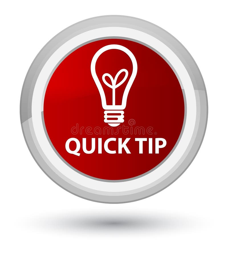 Quick Tip (bulb Icon) Prime Red Round Button Stock Illustration ...