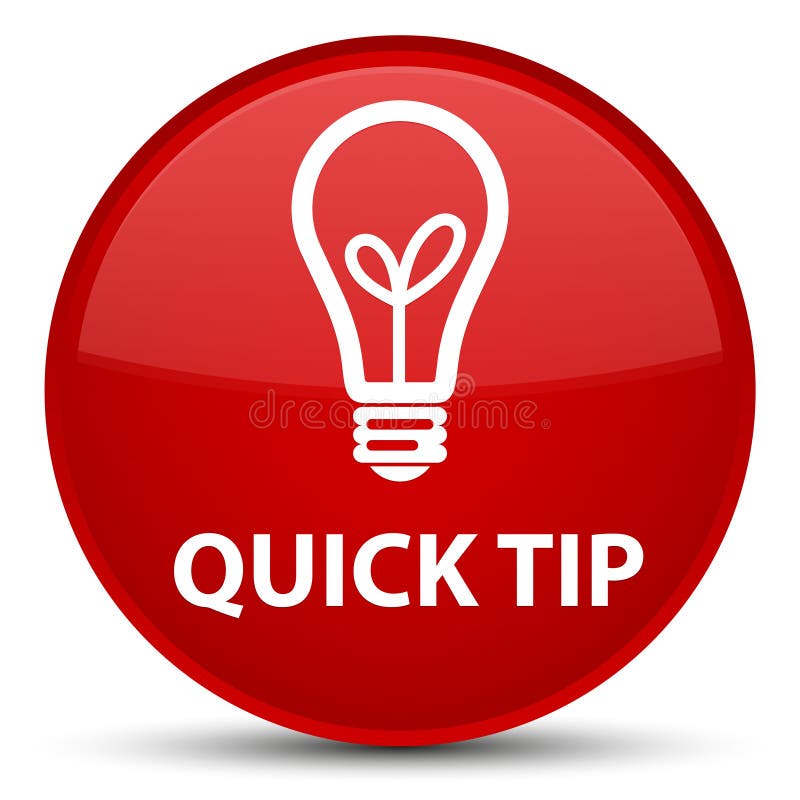 Quick Tip (bulb Icon) Special Red Round Button Stock Illustration ...