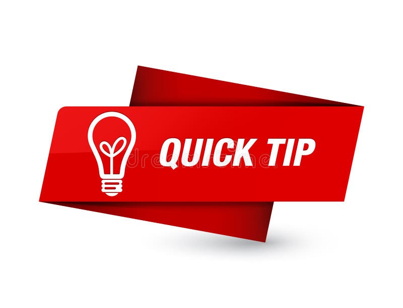 Quick Tip (bulb Icon) Premium Red Tag Sign Stock Illustration ...