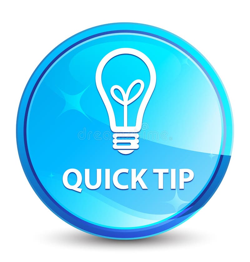 Quick Tip (bulb Icon) Splash Natural Blue Round Button Stock Vector ...