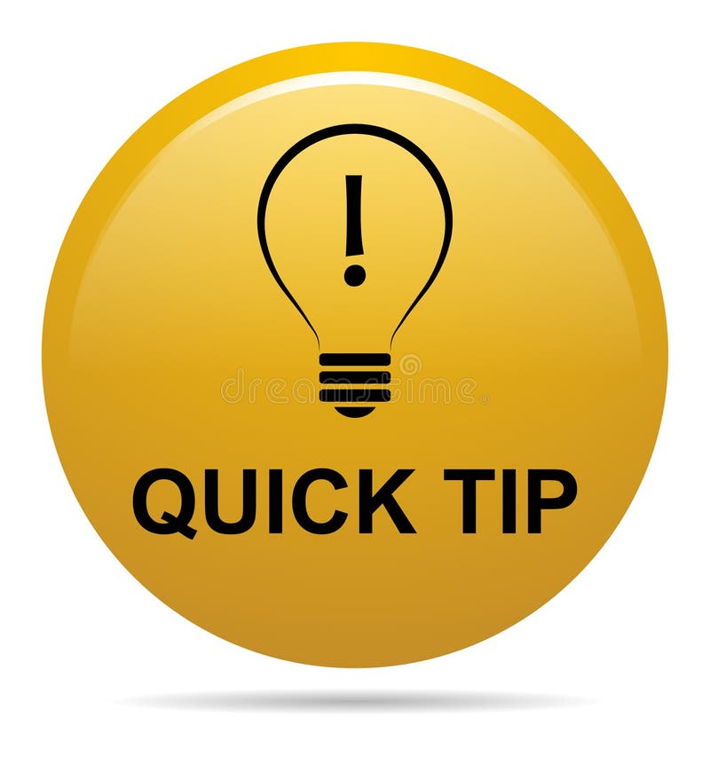 Quick Tip Golden Yellow Square Button Help and Suggestion Concept Stock ...