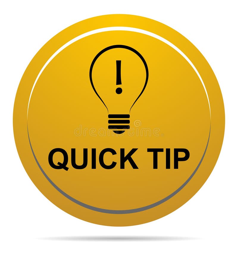 Quick Tip Golden Yellow Button Help And Suggestion Concept Stock Vector ...