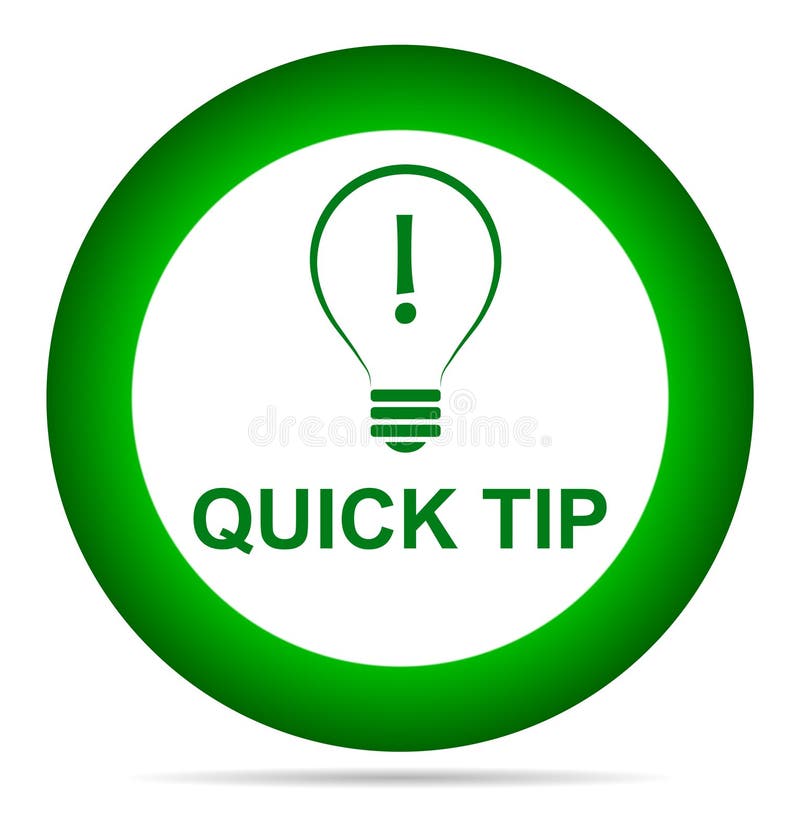 Quick Tip Green Button Help and Suggestion Concept Stock Vector ...