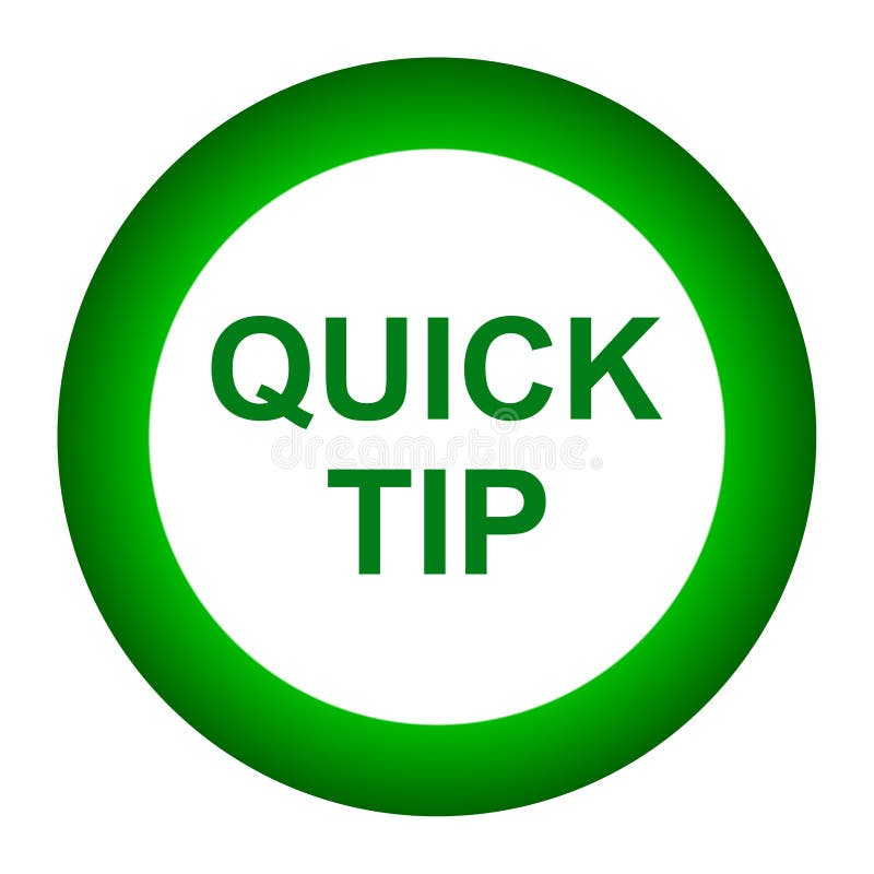 Quick Tip Green Round Button Help and Suggestion Concept Stock Vector ...