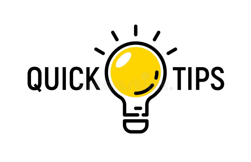 Quick Tip Hint Vector Icon Bulb. Fact Tip Idea Line Icon Logo Guide ...