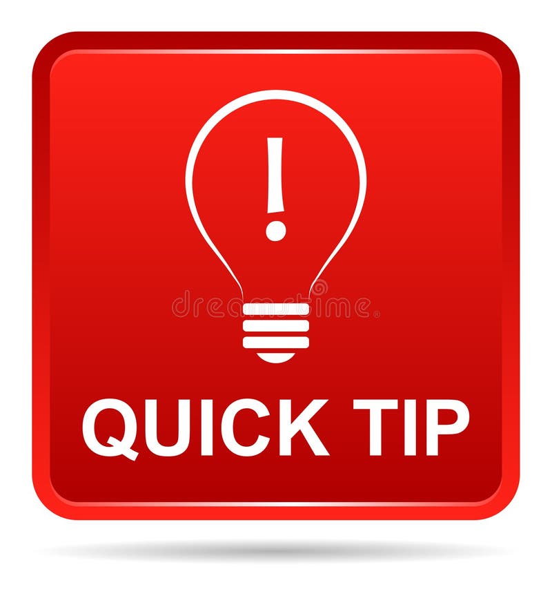 Quick Tip Bulb Icon Red Square Stock Illustrations – 84 Quick Tip Bulb ...
