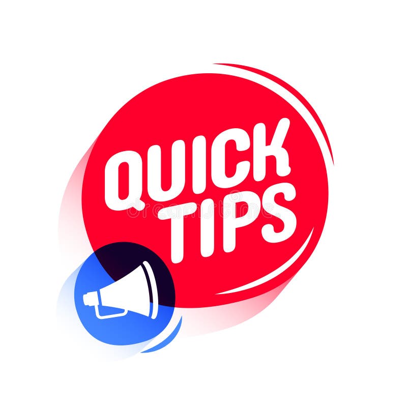 Quick Tips Advice with Megaphone on White Background Vector ...