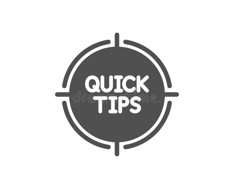 Quick Tips Aim Icon. Helpful Tricks Target Sign. Vector Stock Vector ...